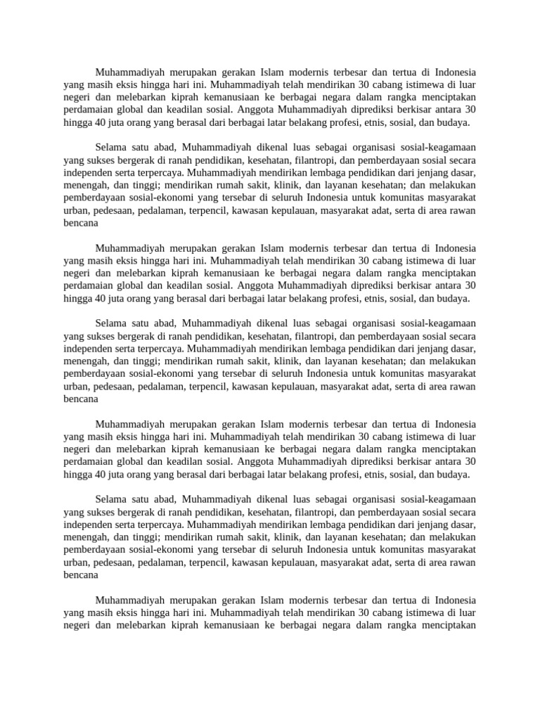 Muhammadiyah: Gerakan Islam Modernis Terbesar | PDF