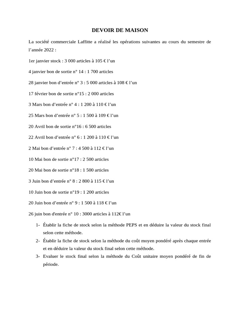 Devoir de Maison | PDF