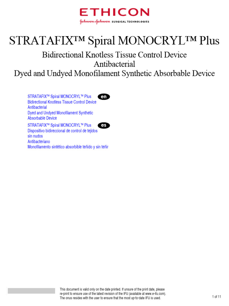 Plus Suture Monocryl | PDF | Surgical Suture | Wound