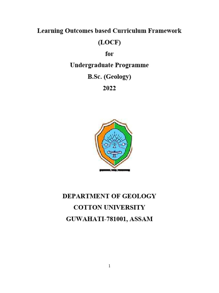 Learning Outcomes Based Curriculum Framework (LOCF) For Undergraduate Programme B.Sc. (Geology ...