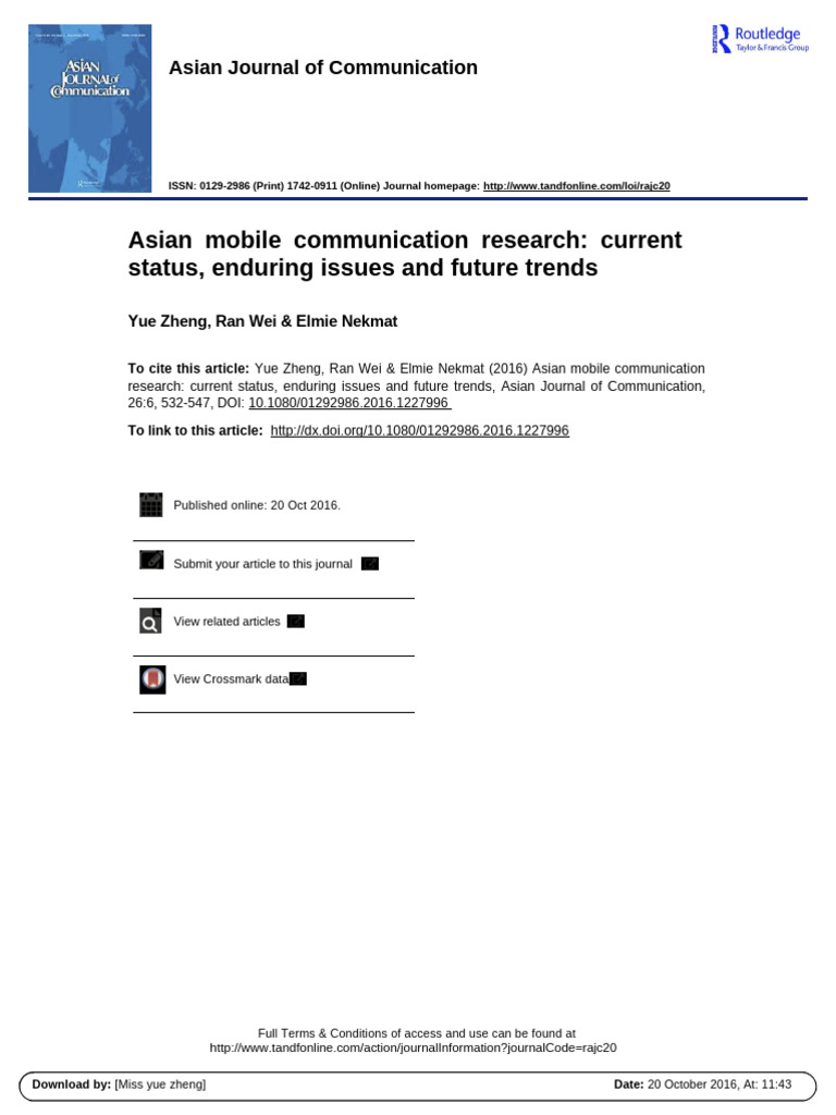 Asian Mobile Communication Research | PDF | Methodology | Quantitative ...