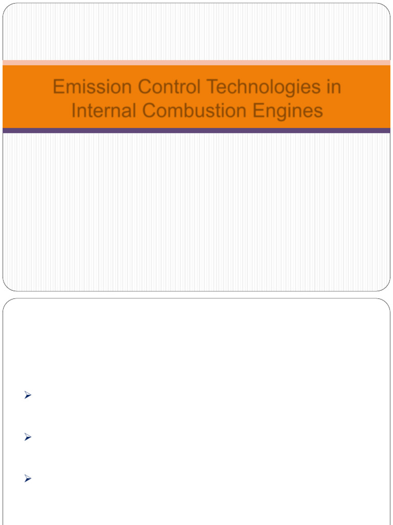 Emission Control in Combustion Engines | PDF | Exhaust Gas | Combustion