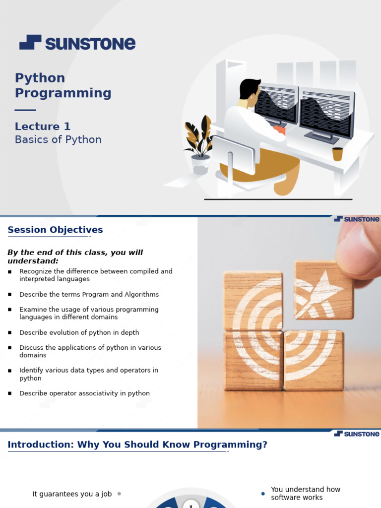 Lecture 1-Basics of Python | PDF | Python (Programming Language ...