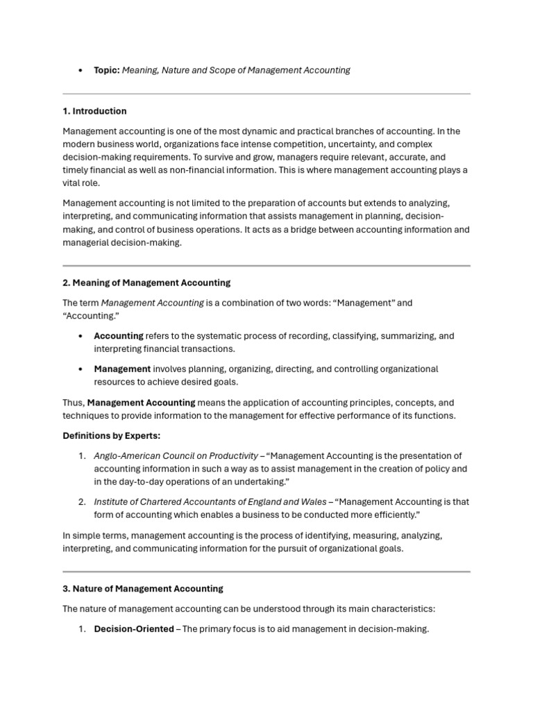 Management Accounting | PDF | Management Accounting | Accounting