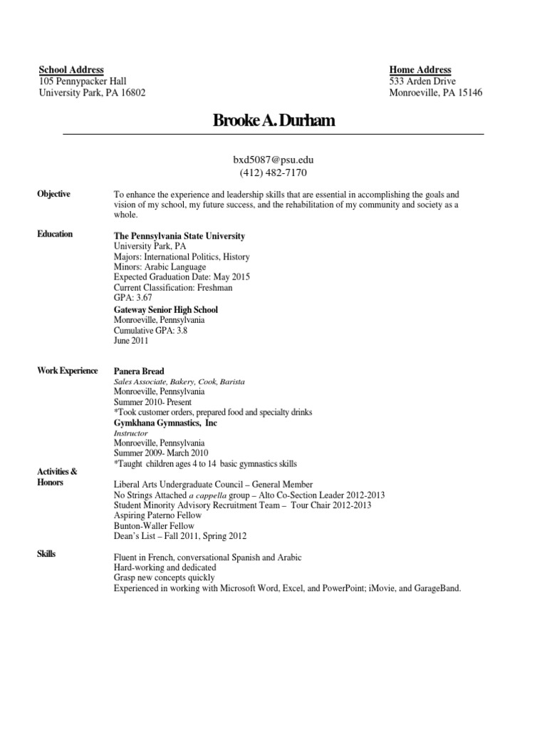 Brooke A. Durham's Resume Overview | PDF