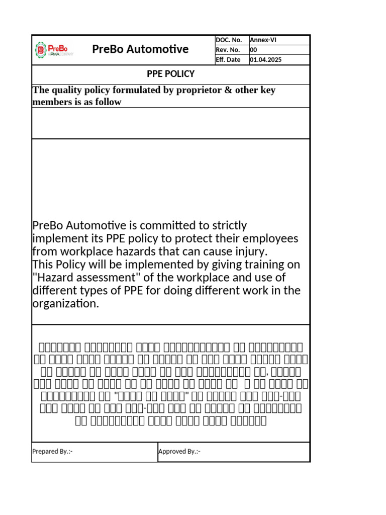 PPE Policy | PDF