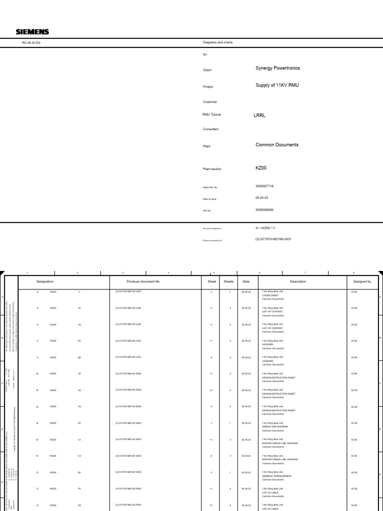 11kV 4-Way Ring Main Unit Diagrams | PDF