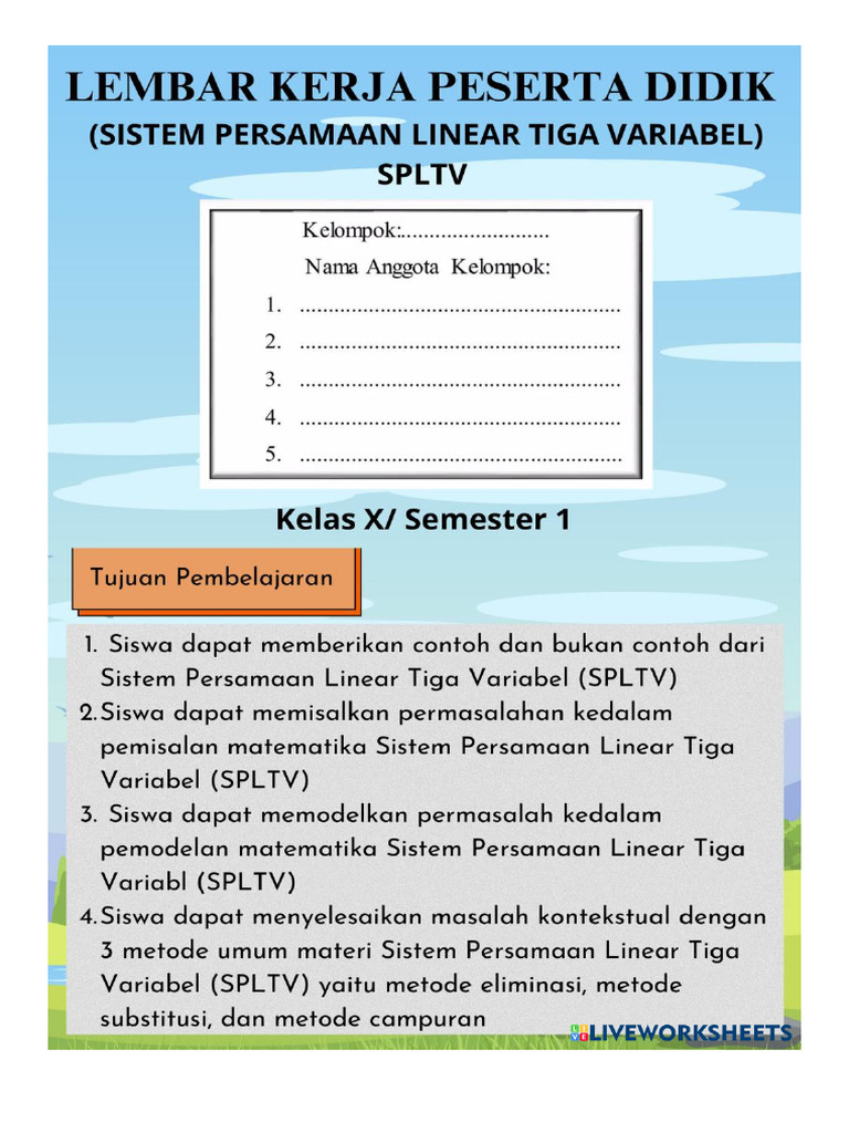 LKPD SPLTV | PDF