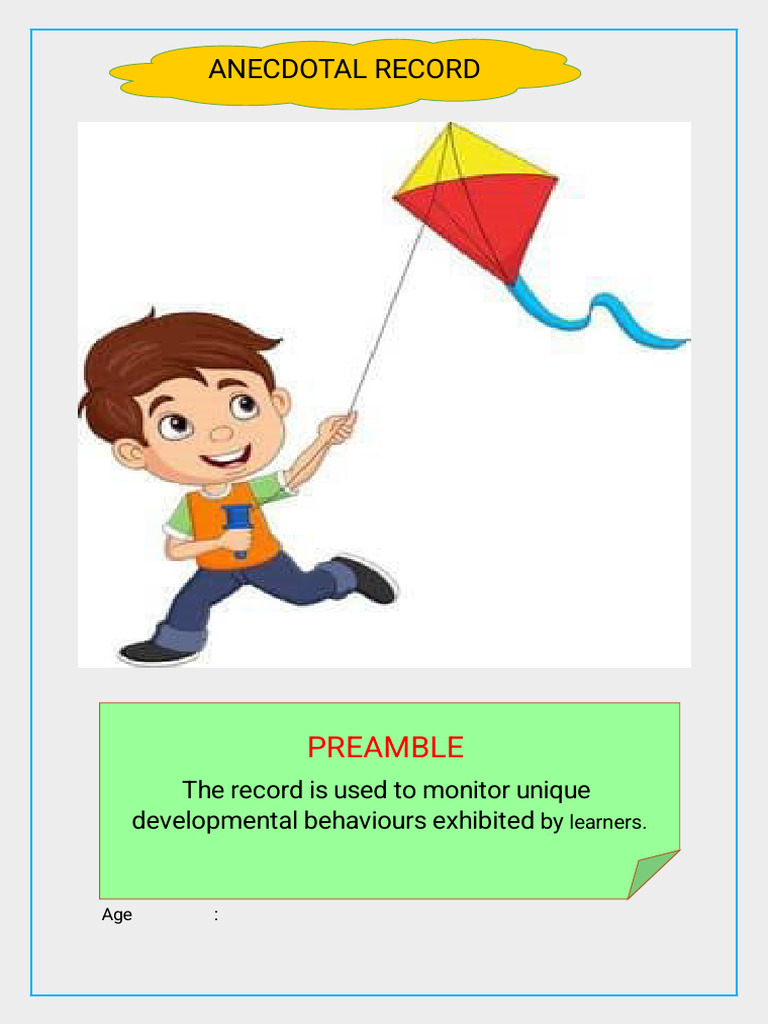 Anecdotal Record Template for Learners | PDF