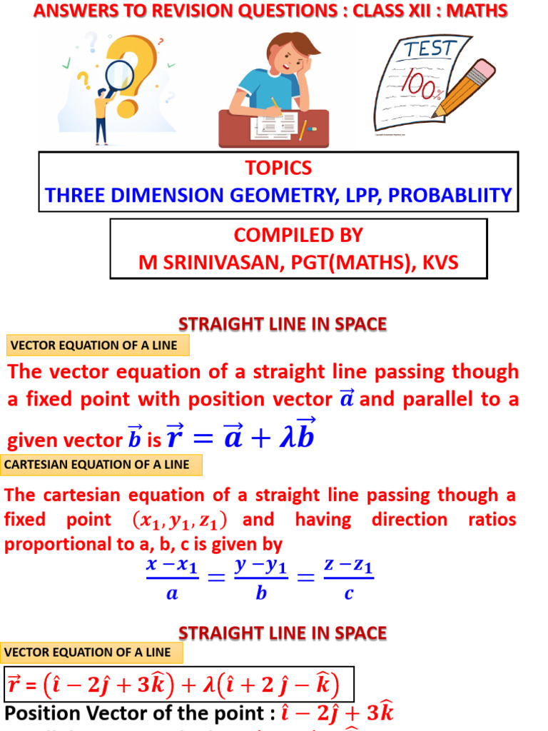 Three Dimension Geometry, LPP, Probability | PDF | Mathematical ...