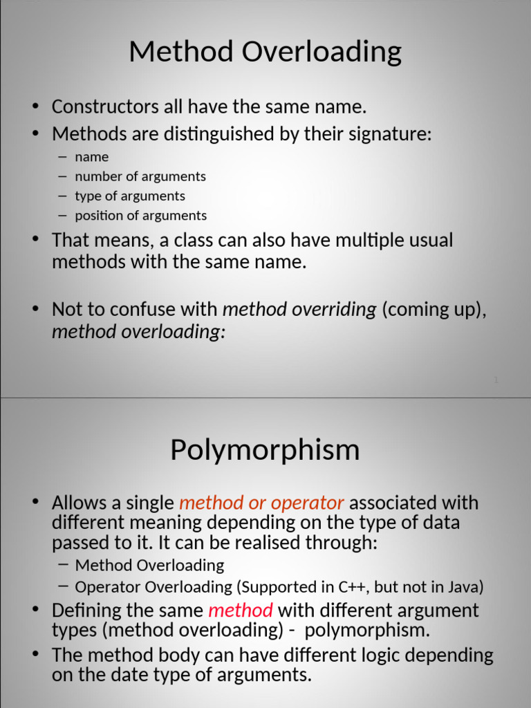 4 ZZ Method Overloading | PDF | Method (Computer Programming) | Programming