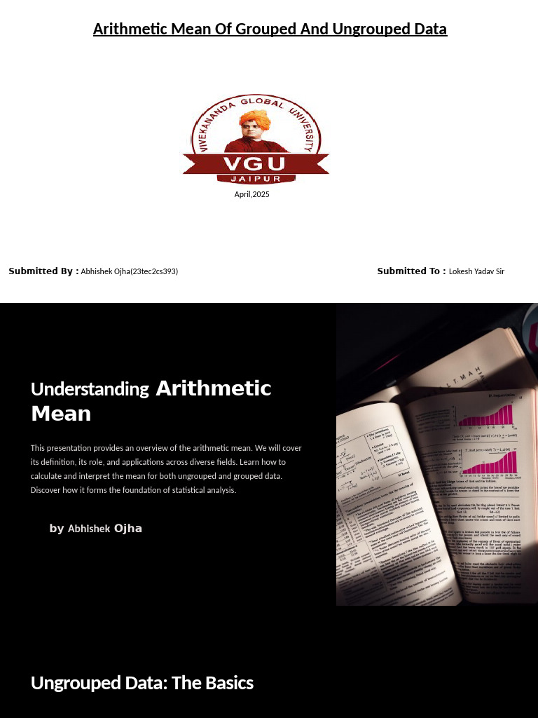 Understanding Arithmetic Mean | PDF | Mean | Arithmetic Mean