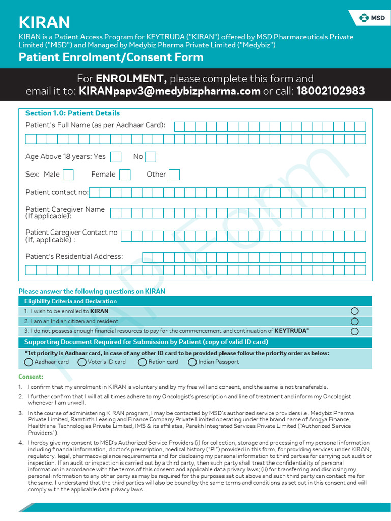 KIRAN Patient Access Program for Keytruda | PDF | Clinical Medicine ...