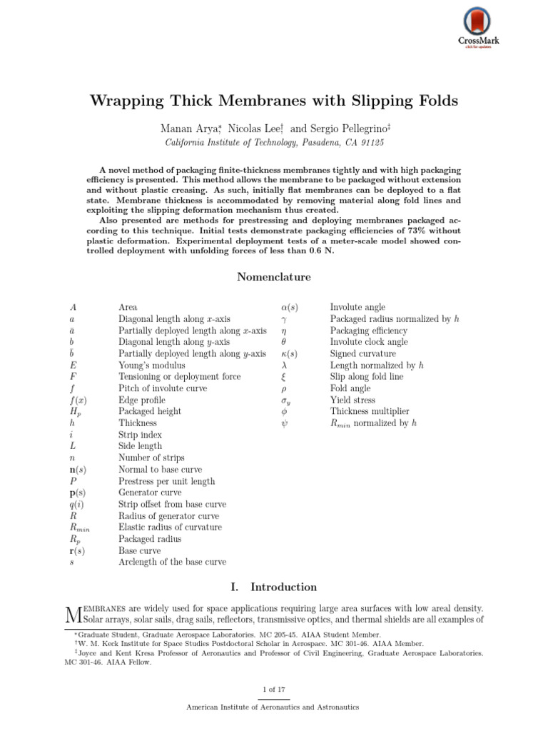 Wrapping Thick Membranes With Slipping Folds (2015) - Caltech | PDF ...