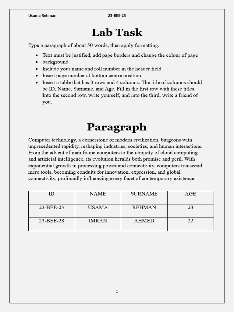 Ict Lab Report #01 - 2 | PDF