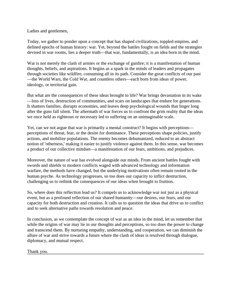 War An Ideological Construct | PDF | Mind | Ideologies