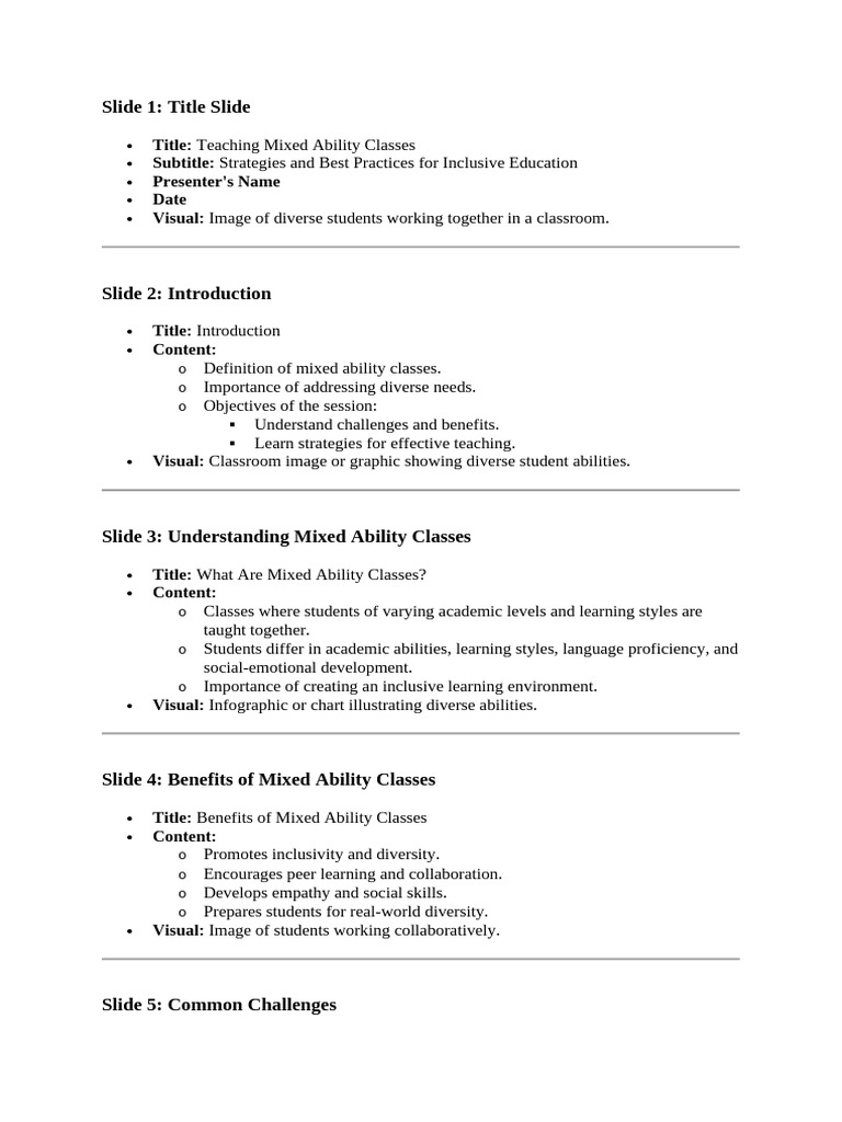Strategies for Teaching Mixed Ability Classes | PDF | Differentiated ...