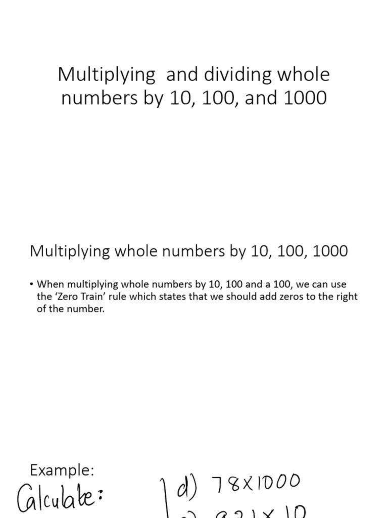 Multiply & Divide by 10, 100, 1000 | PDF