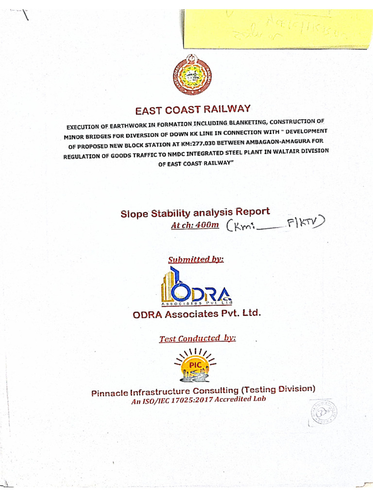 Cover Page Slope Stability Analysis Report.. | PDF