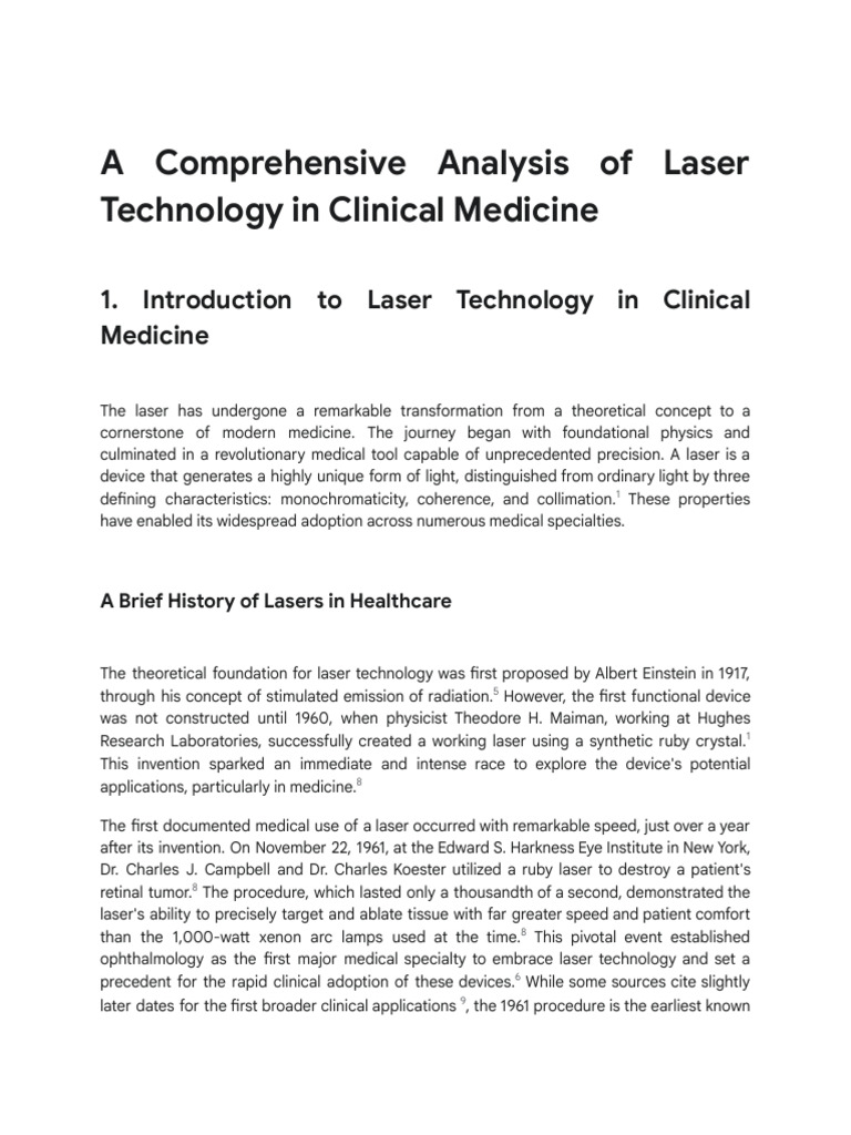 Medical Laser Applications Overview | PDF | Laser | Light