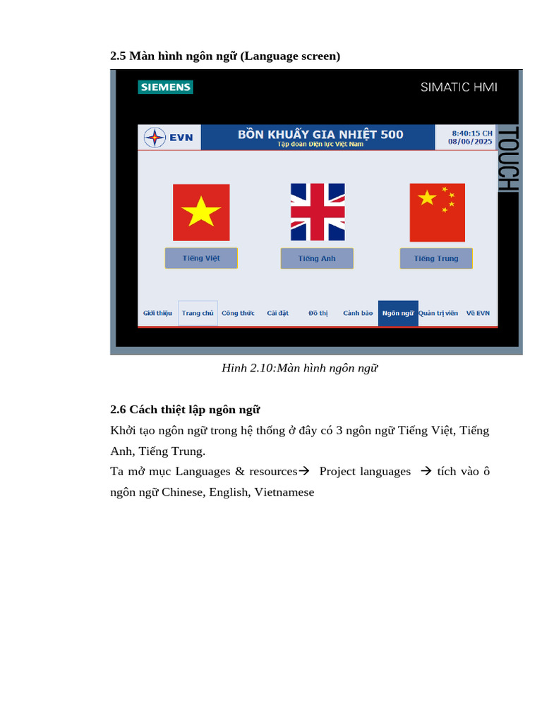 2.5 Màn Hình Ngôn NG (Language Screen) | PDF