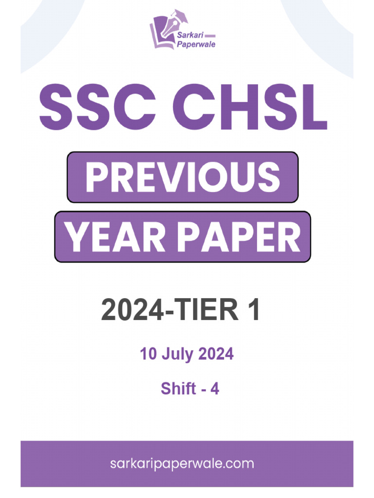 CHSL 2024 Tier I Exam Paper | PDF | Angle | Sri Aurobindo
