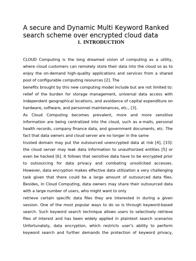 Secure Ranked Keyword Search in Cloud | PDF | Software Testing ...