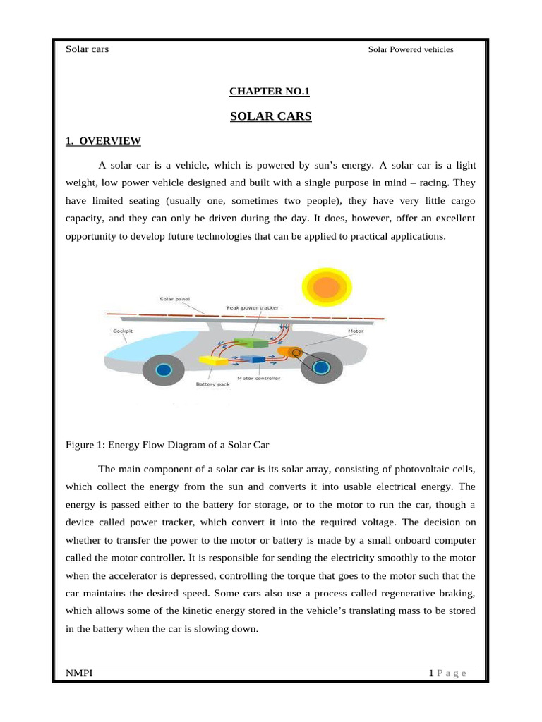 Solar Cars: Design and Technology Overview | PDF | Electric Motor ...