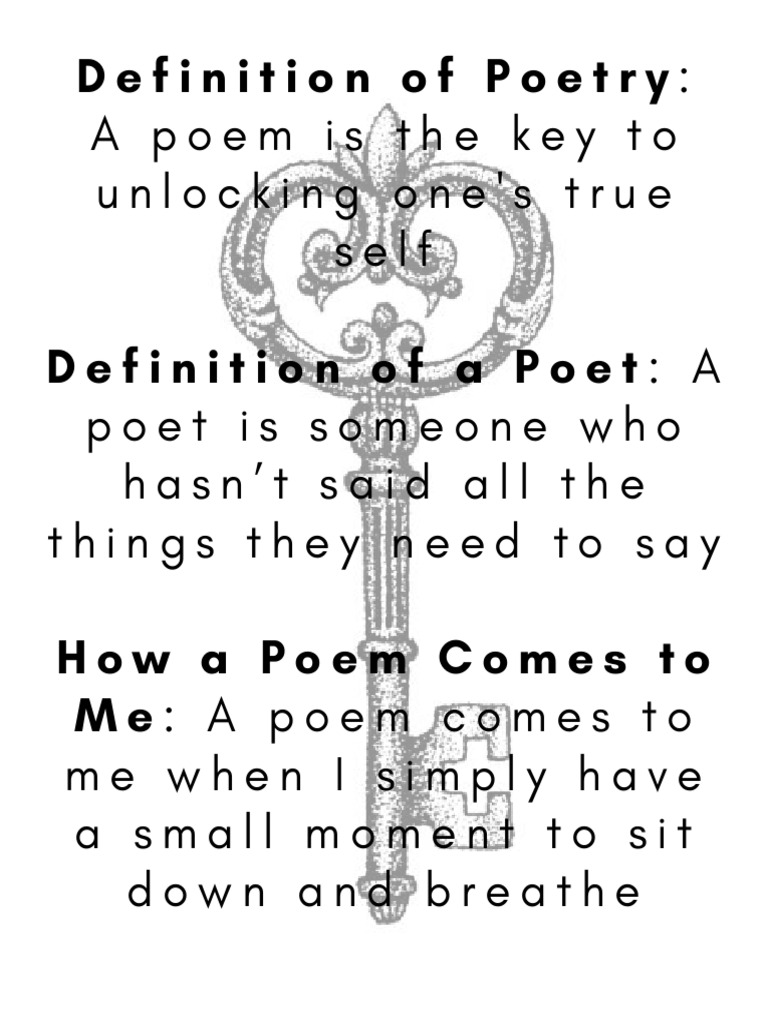 A Poem Is The Key To Unlocking One's True Self: A Poet Is Someone Who ...