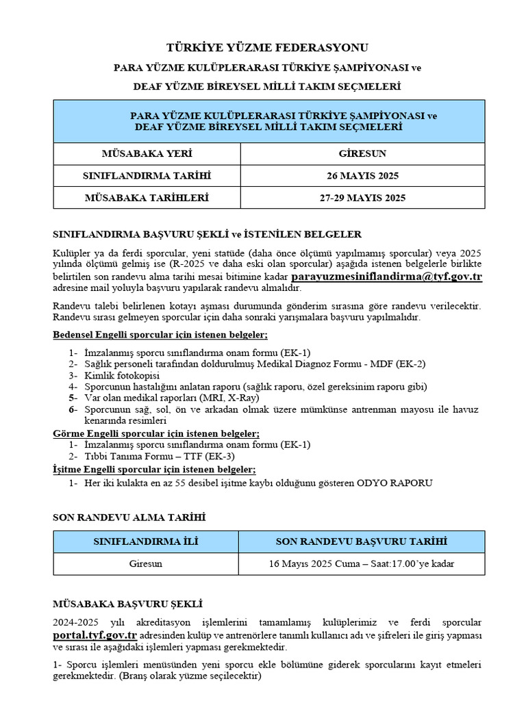 4 Talimat para Yuzme Kuluplerarasi Turkiye Sampiyonasi Ve Deaf Yuzme ...