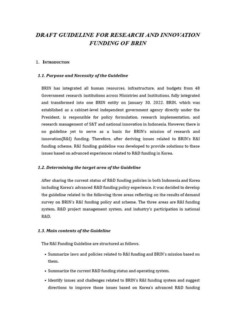 BRIN Research and Innovation Funding Guide | PDF | Research And ...