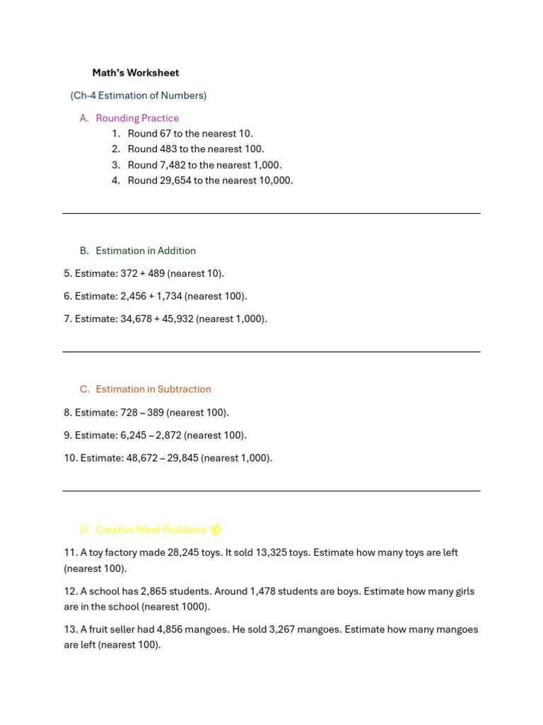 CH 4 Worksheet | PDF