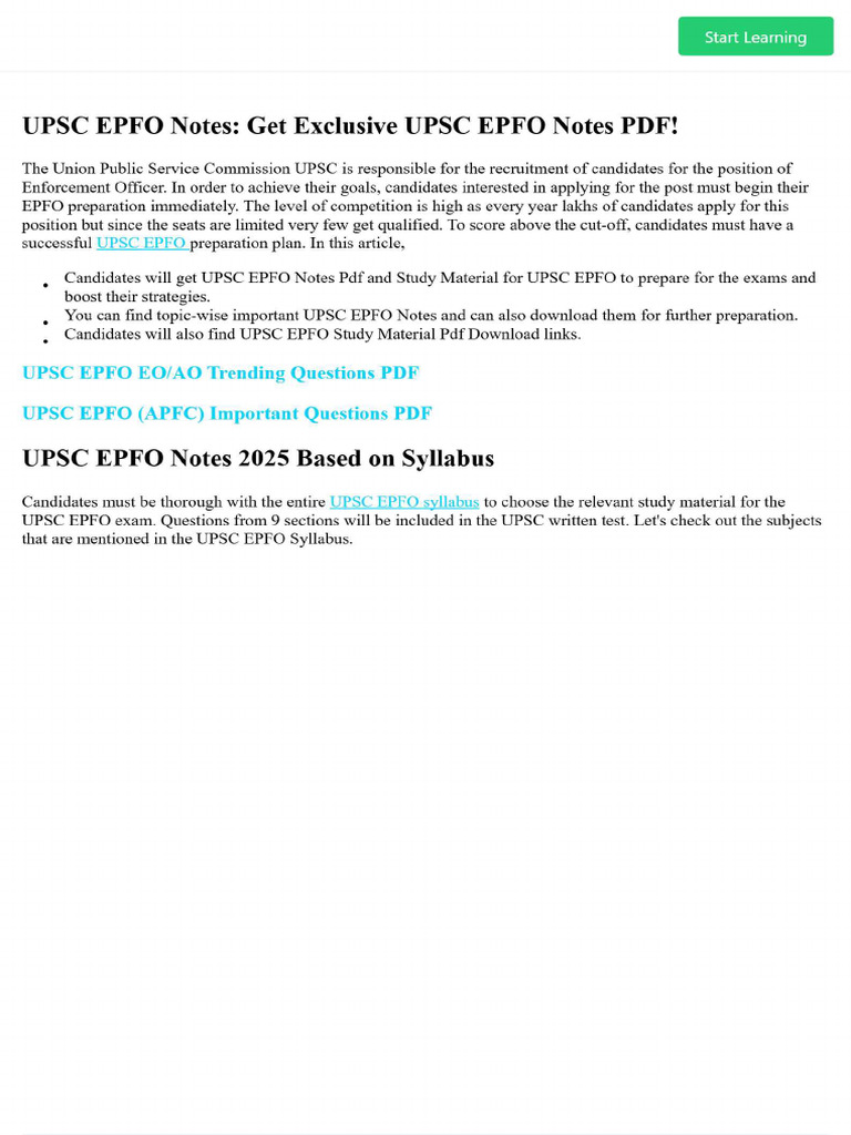 Test Book Upsc Epfo Syllabus | PDF