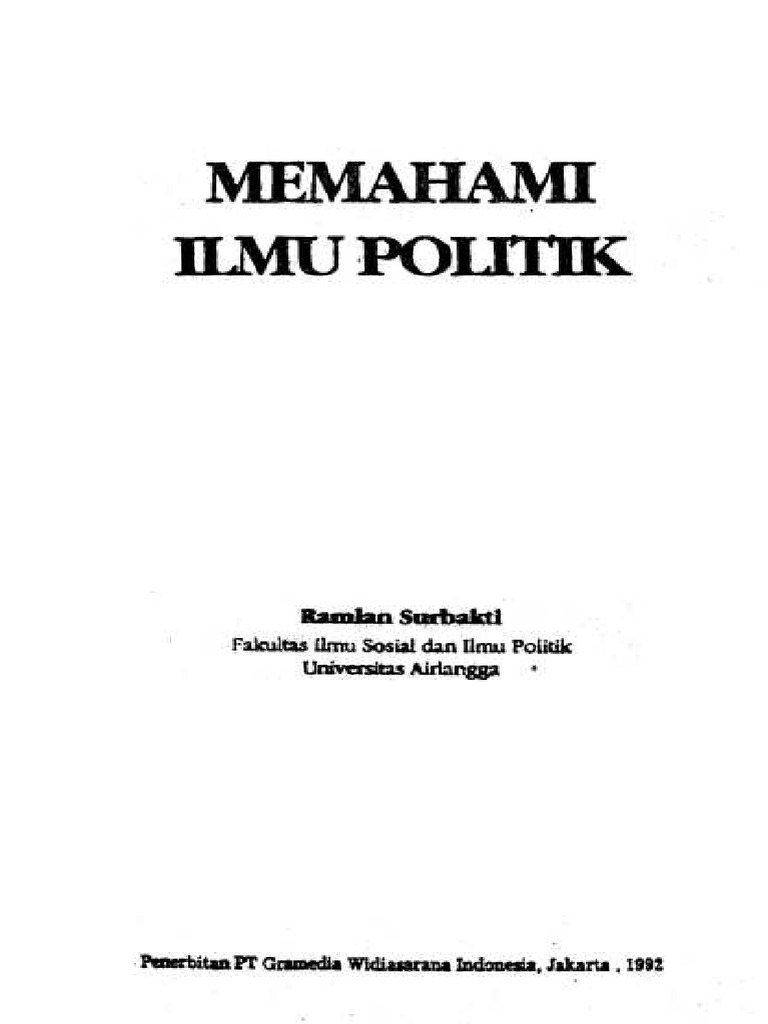 Memahami Ilmu Politik Ramlan Surbakti PD | PDF