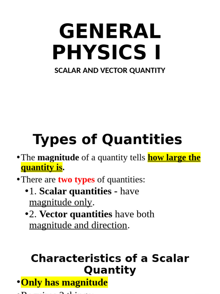 Scalar vs Vector Quantities Explained | PDF | Weight | Velocity