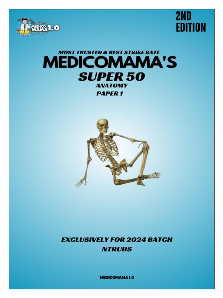 Ntruhs 2k24 Anatomy Paper-1 Super-50 | PDF | Anatomy | Hand