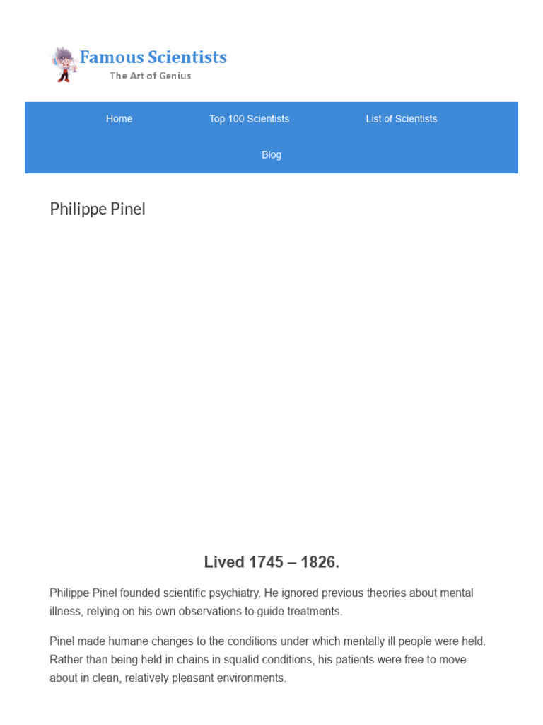 Www Famousscientists Org Philippe Pinel (1) | PDF