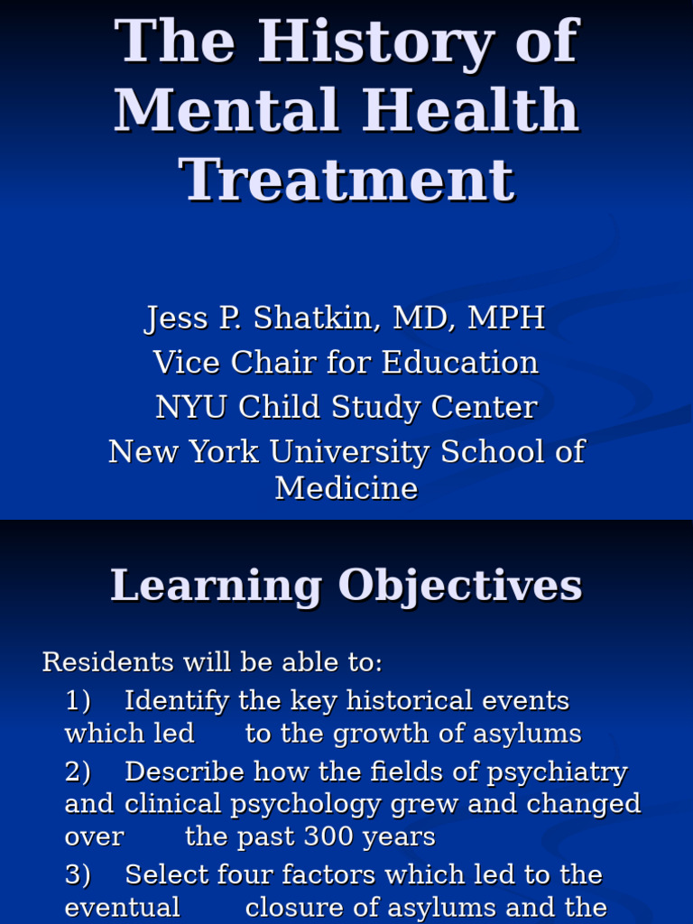History of Mental Health Treatment | PDF | Psychiatry | Psychiatric ...