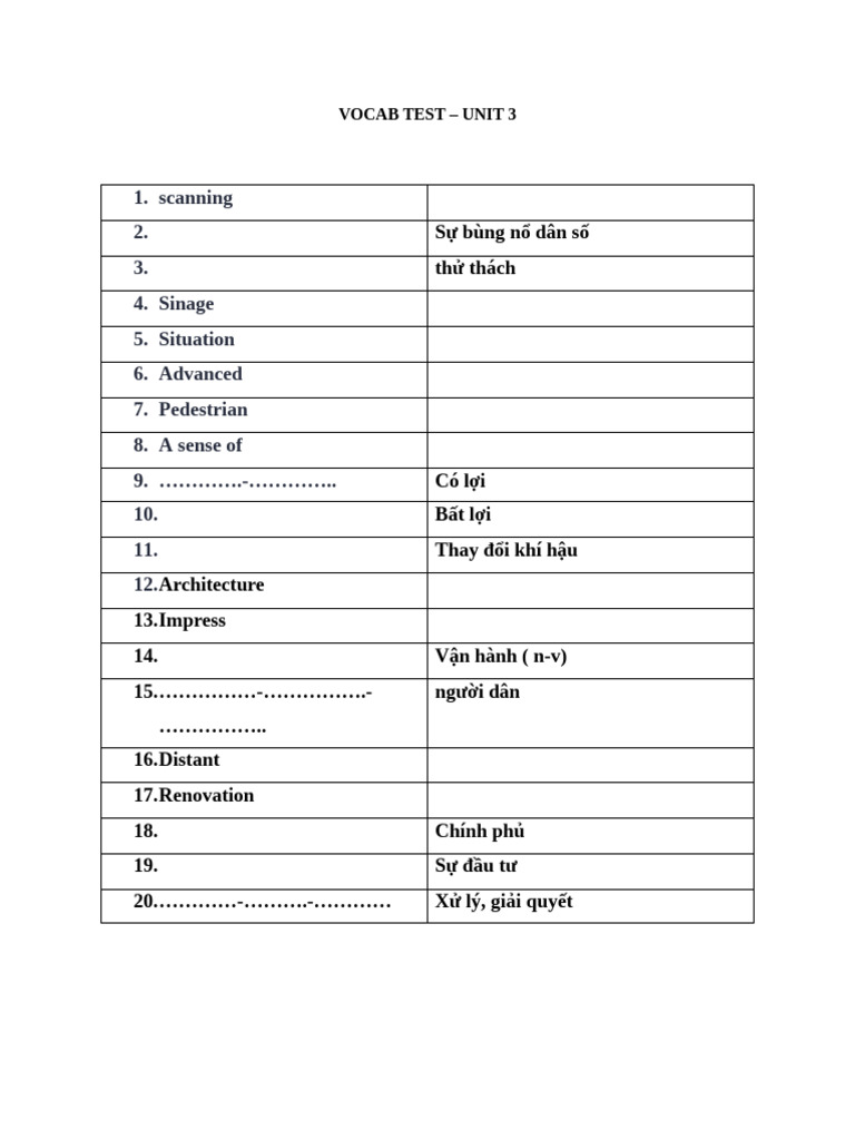 Vocab Test - 7p - g11 | PDF