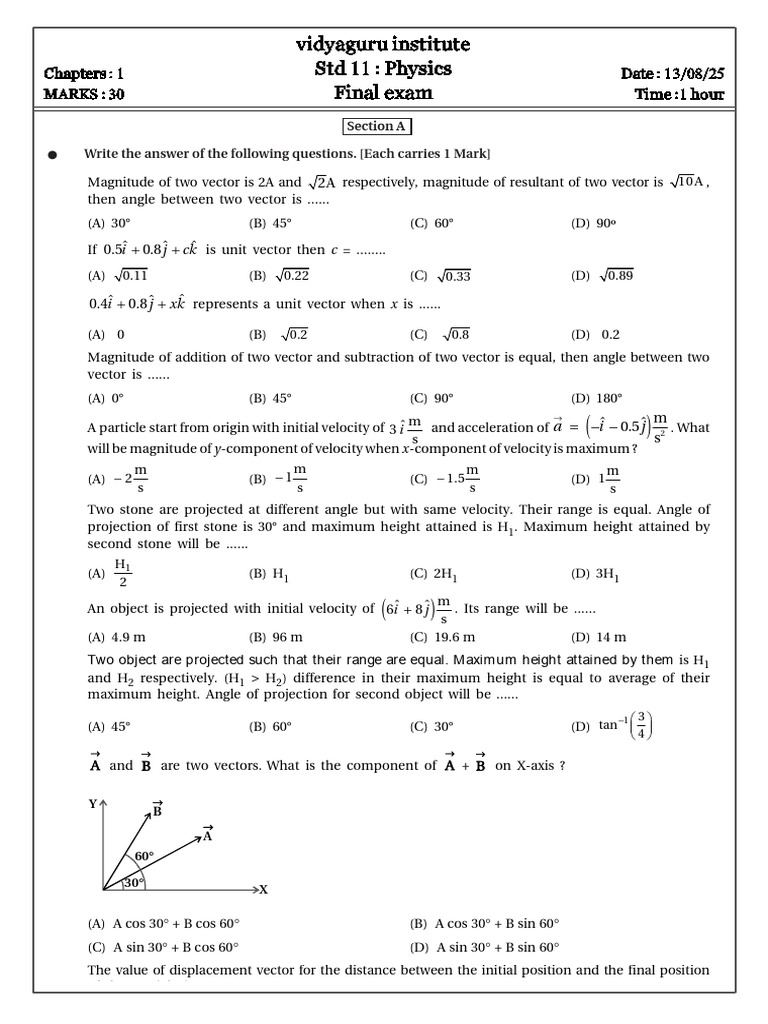Finalexam D13 Aug 2025 | PDF | Acceleration | Mechanical Engineering