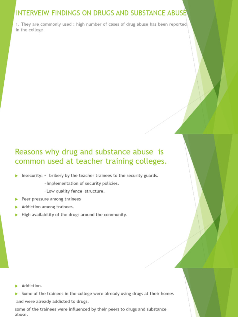 Interveiw Findings On Drugs and Substance Abuse | PDF