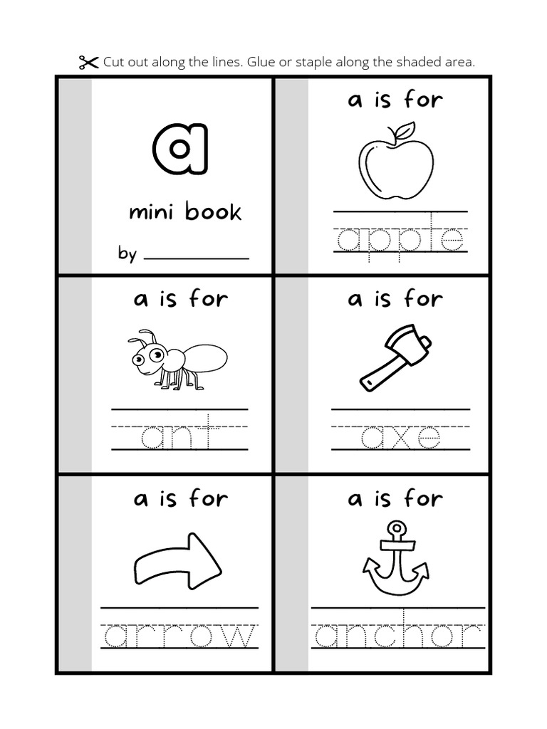 Simple Phonics Letter A Mini Book Printable | PDF