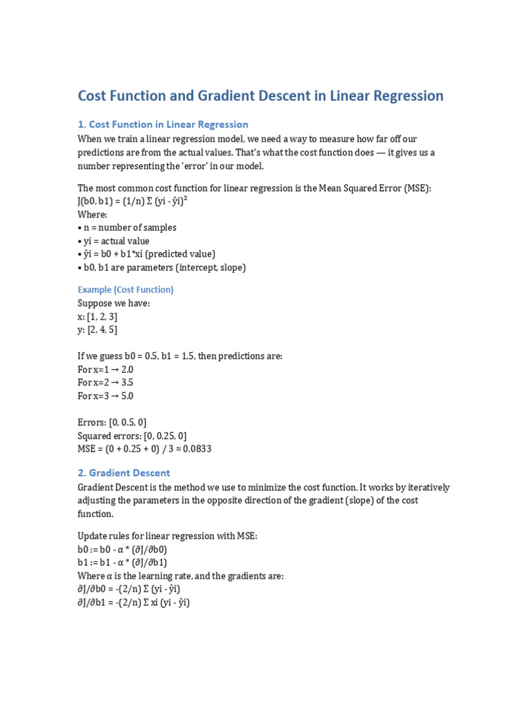 Cost Function Gradient Descent | PDF