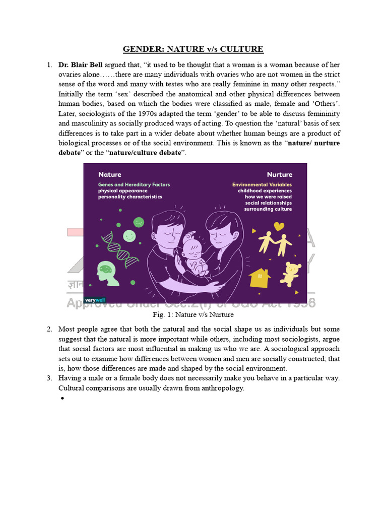 Nature vs. Culture in Gender Studies | PDF | Gender | Gender Studies