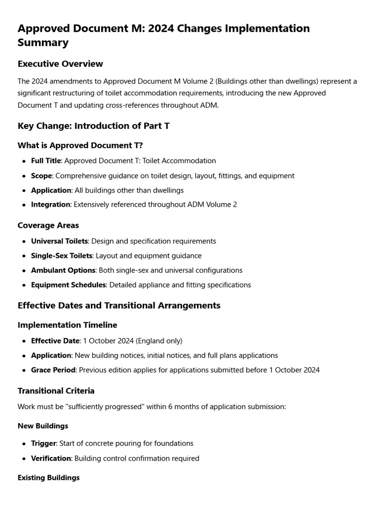 Approved Document M: 2024 Changes Implementation: Executive Overview ...