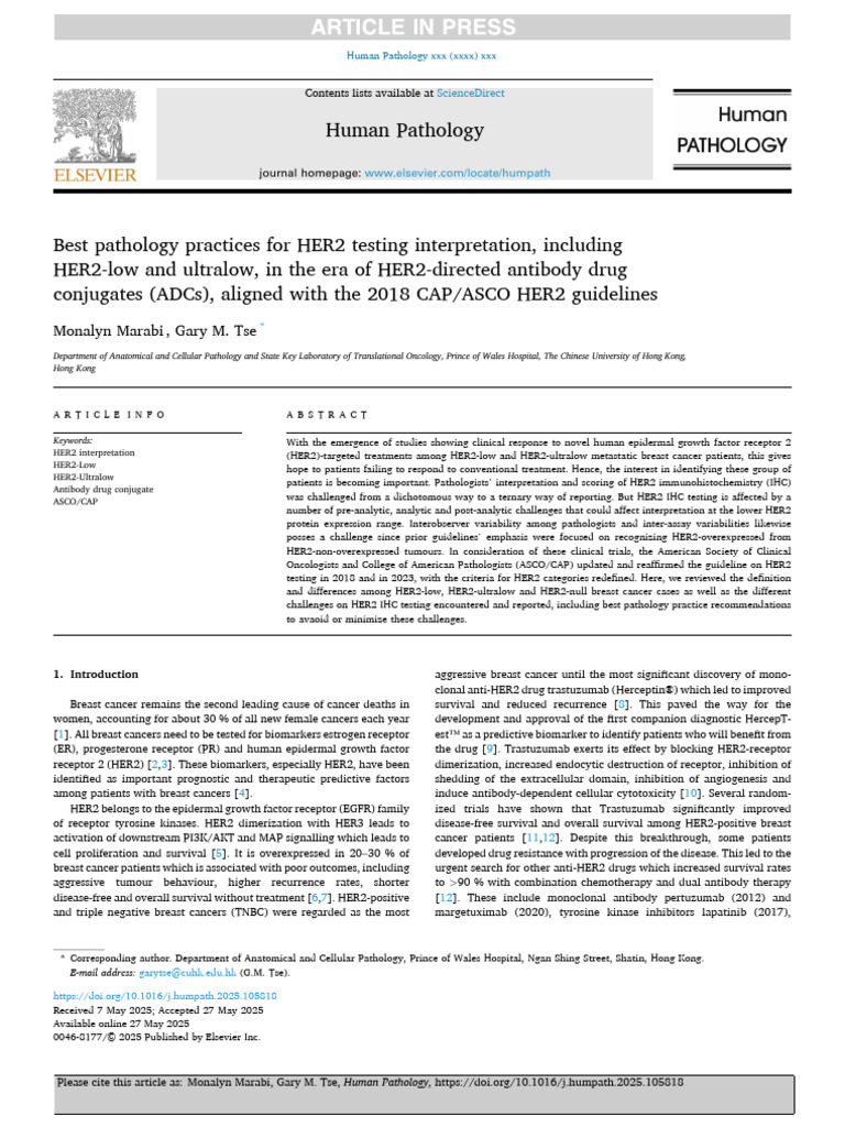 Best Pathology Practices For HER2 Testing Interpretation | PDF | Cancer ...
