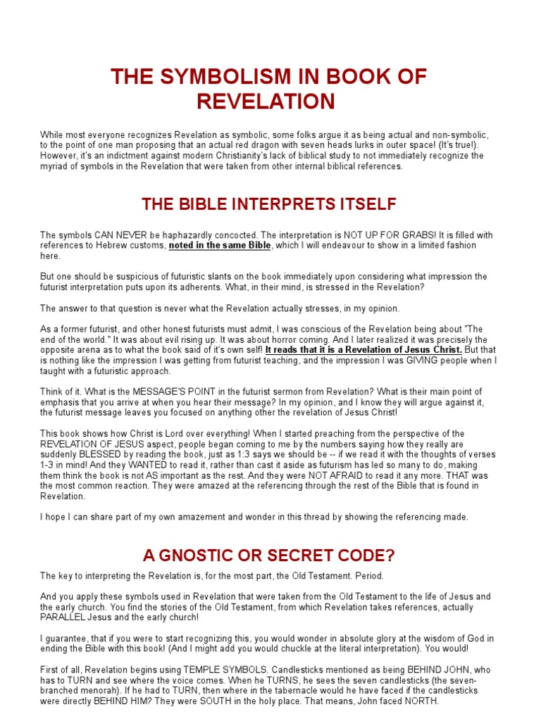 The Symbolism in Book of Revelation | Download Free PDF | Book Of ...