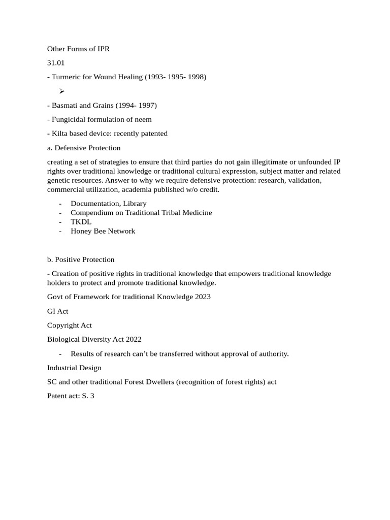 Other Forms of IPR | PDF