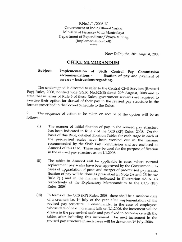 Sixth Pay Commission Implementation Guide | PDF | Government
