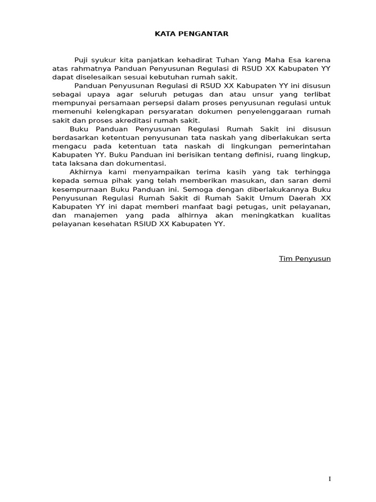 Contoh Panduan Penyusunan Regulasi Ysr | PDF